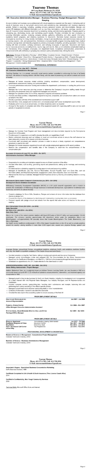 Tuarone Thomas Resume - Career Growth