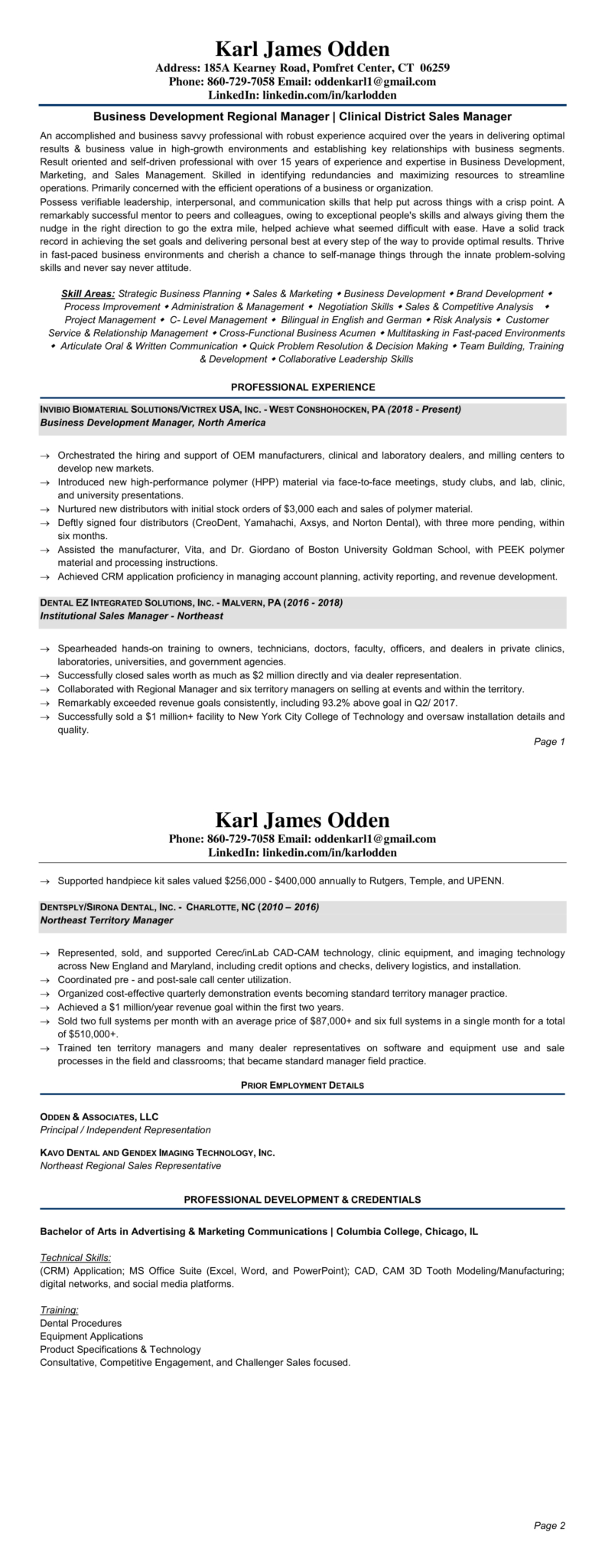 Karl James Resume - Career Growth