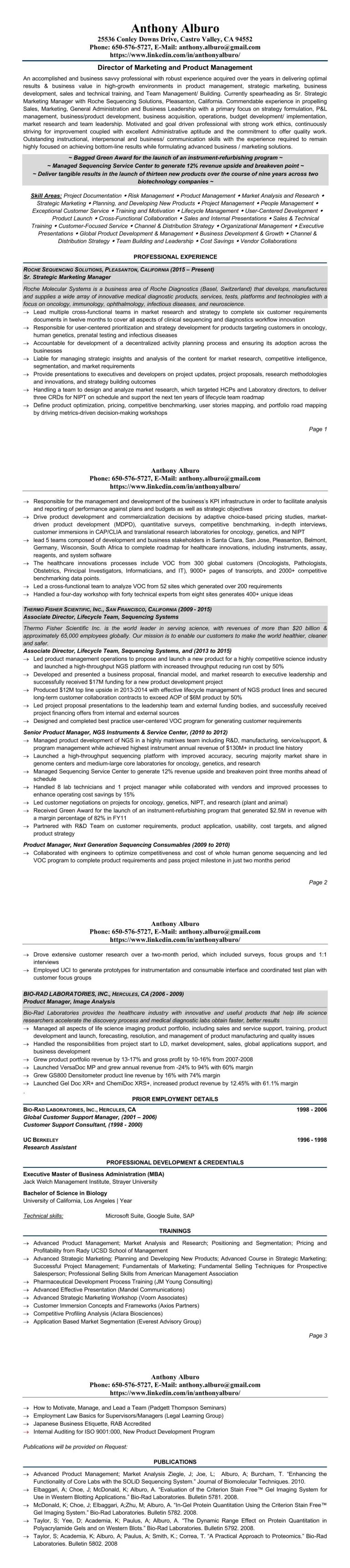 Anthony Alburo Resume - Career Growth
